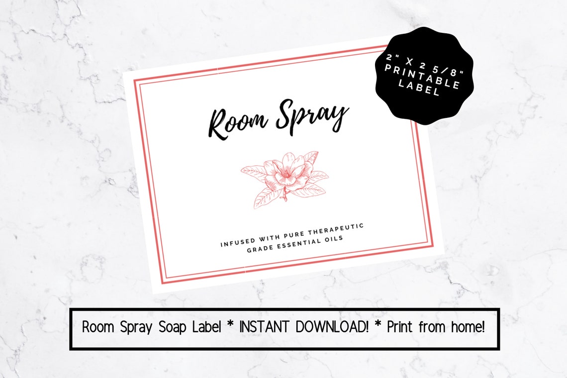 PRINTABLE Room Spray Label, Printable DIY Essential Oil Room Spray ...