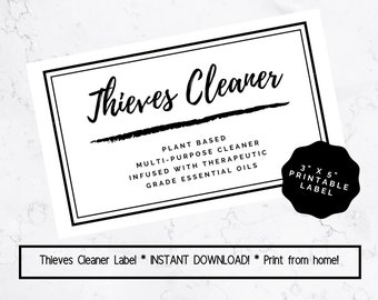 Printable Thieves Cleaning Labels, Printable All Purpose Cleaner Label ...
