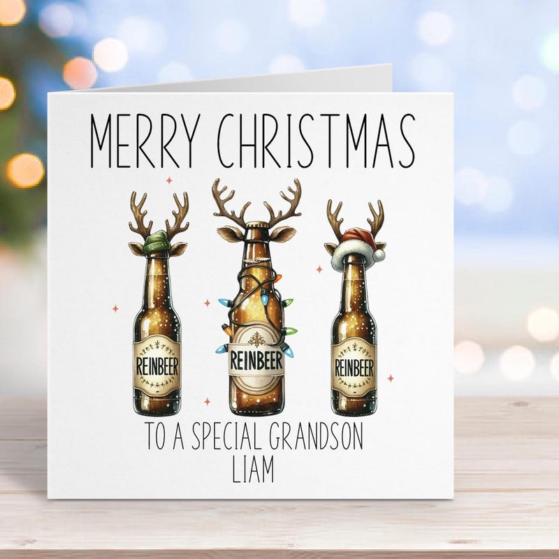 Grandson Teenage Xmas Card - Etsy UK