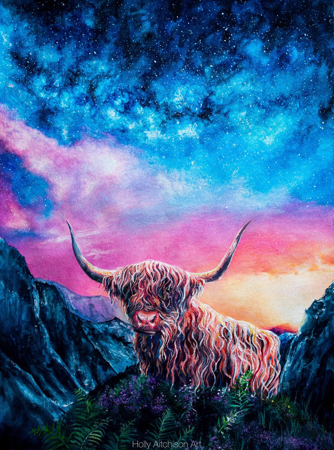 Highland Cow Giclée Art Print - A4, A3 - Etsy