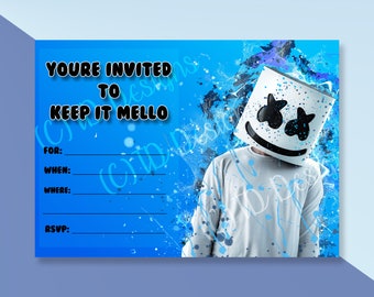 DJ Marshmello Green Invitation - Etsy