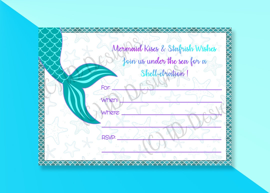 Mermaid Shell-ebration Invite - Etsy