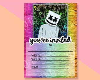 Dj Marshmello Invitation - Etsy