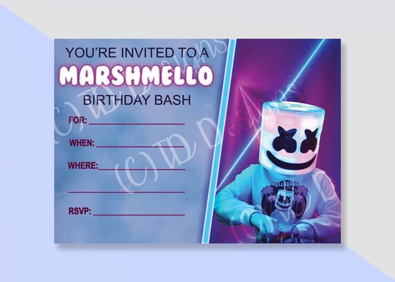 DJ Marshmello Drive By Birthday Parade Invitation Printable, 45% OFF