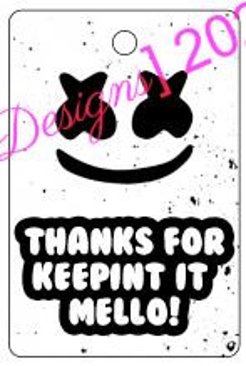 Black and White Marshmello Tag - Etsy