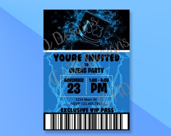DJ Marshmello Blue Invitation | Etsy