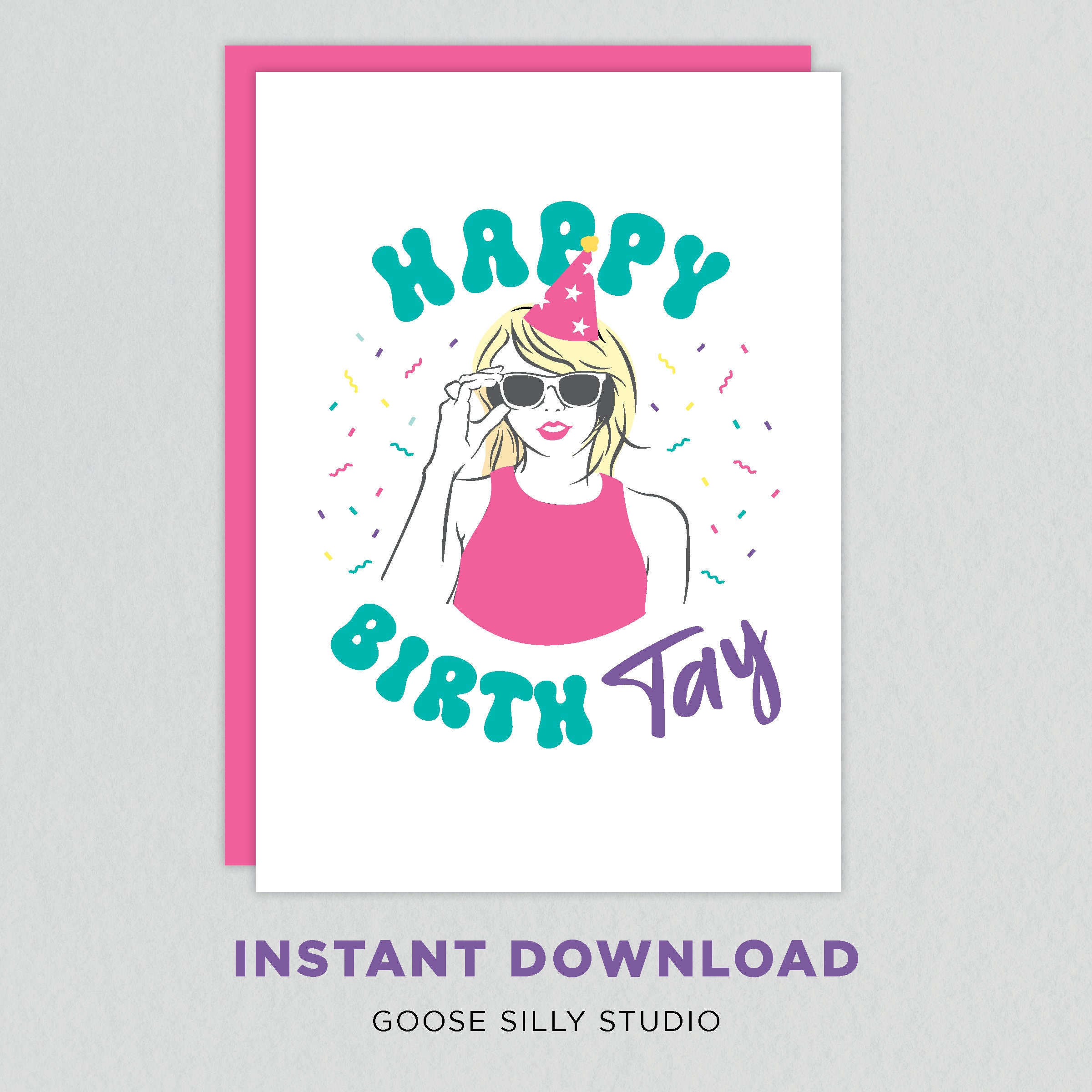 PRINTABLE Taylor Swift Birthday Card - Etsy