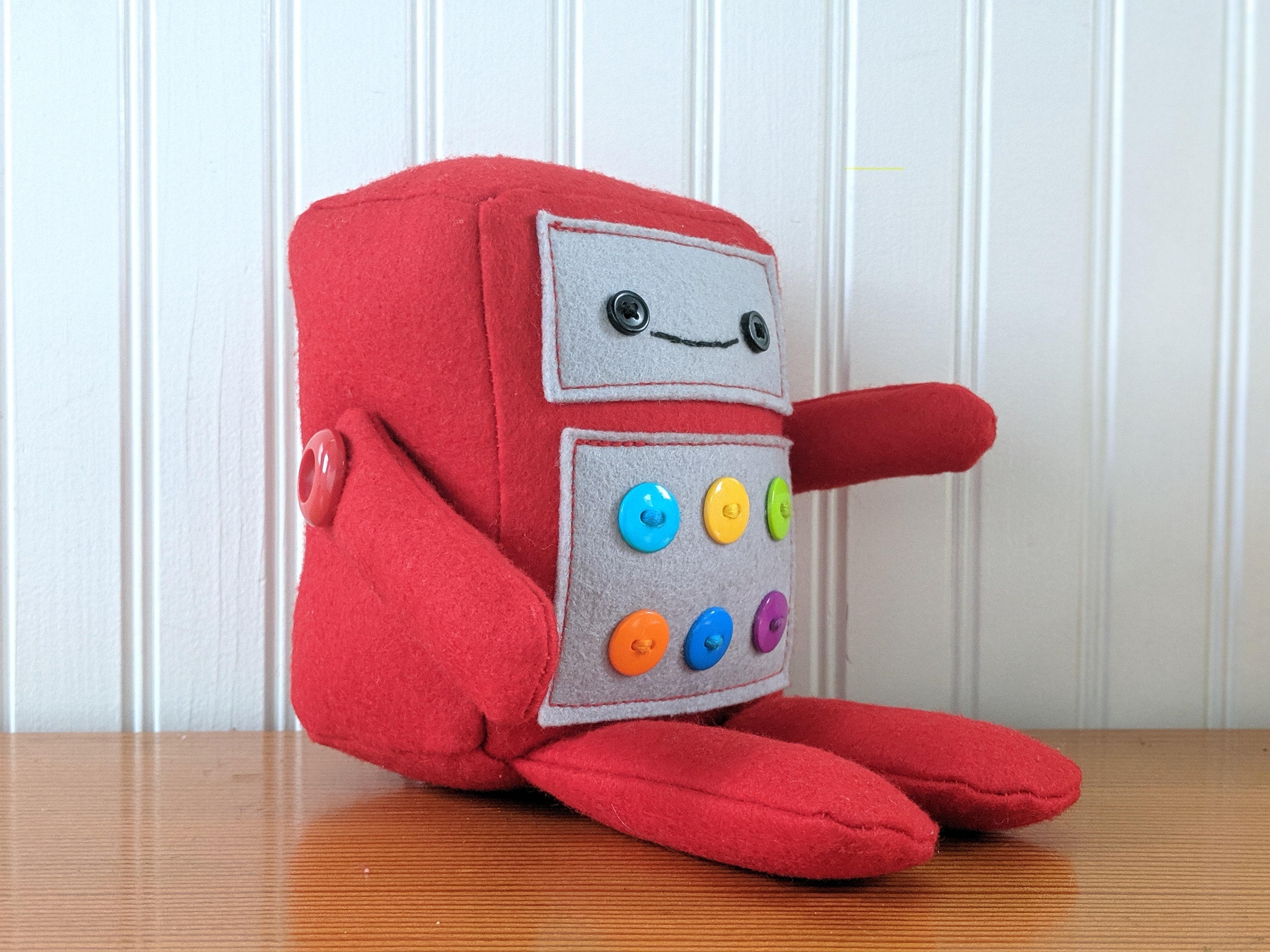 Red Robot Plushie - Etsy
