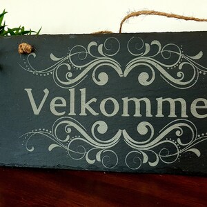 VELKOMMEN Door Sign NORSK Slate Door Hanger WELCOME | Etsy