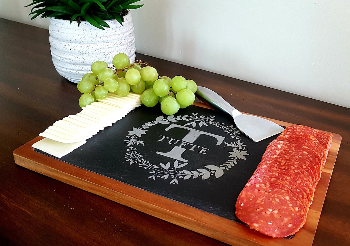 Personalized Slate Charcuterie Board Slate Serving Board | Etsy