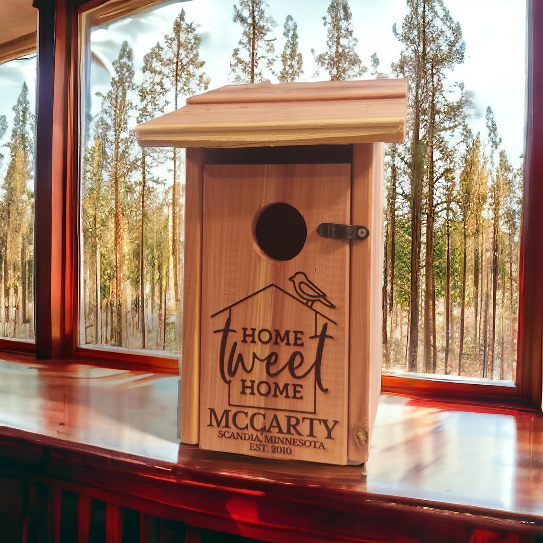 Personalized Bird House, Custom Cedar Bird House, Unique Closing Gift ...