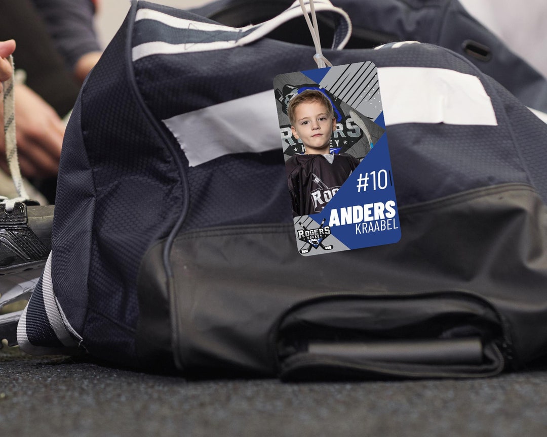 Custom Sports Themed Bag Tag, Hockey Tag, Football Tag, Sports Name Tag ...