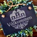 VALKOMMEN Velkommen Door Sign, Scandinavian Slate Door Hanger, WELCOME ...