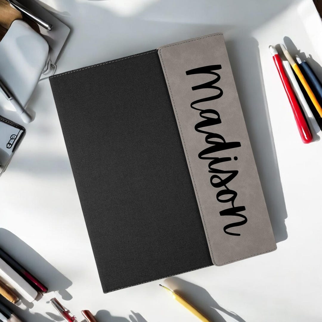 Personalized Engraved Portfolio, Custom Leather Notebook, Professional ...