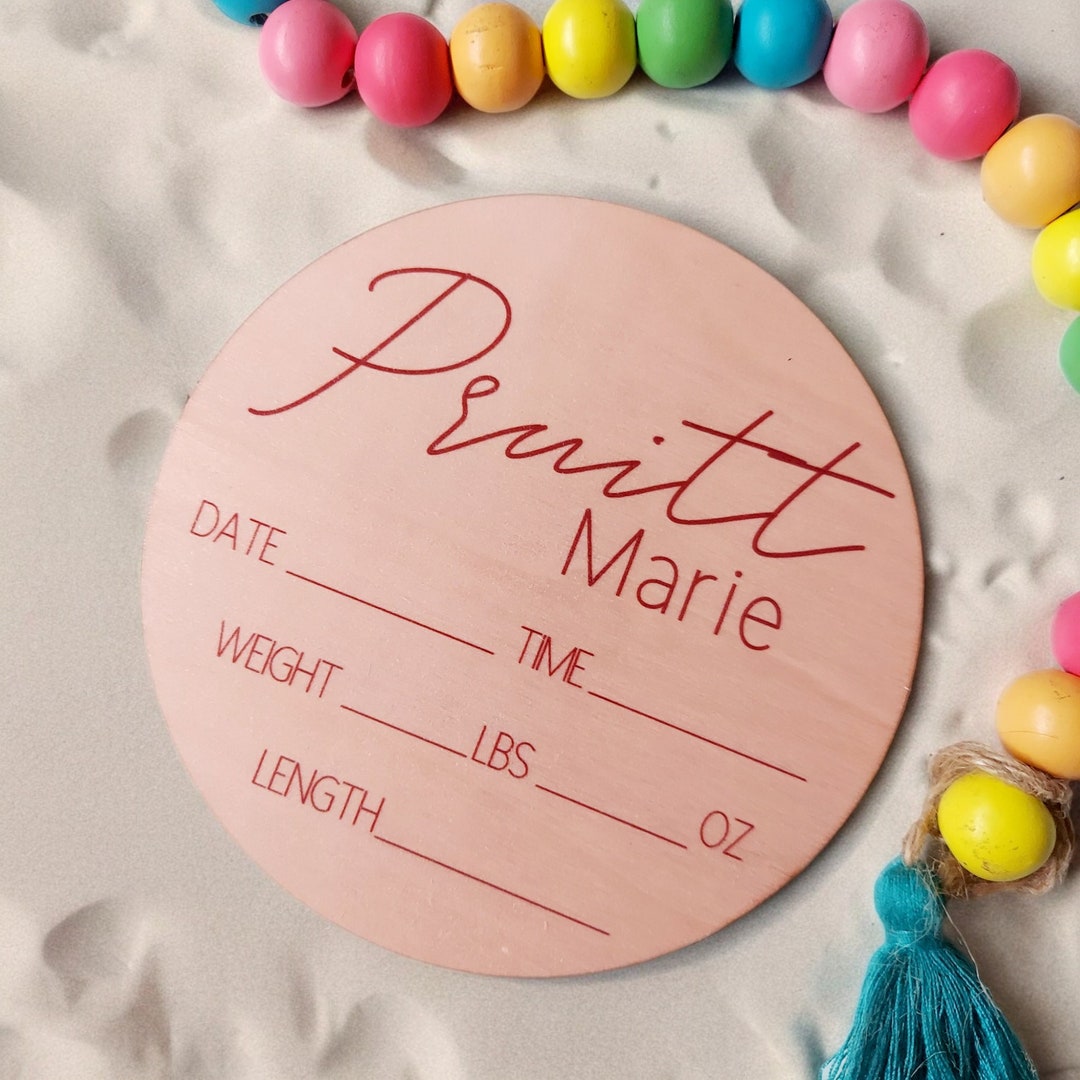 Write-in Baby Announcement Sign, Baby Name Sign, Birth Stats Sign, Baby ...