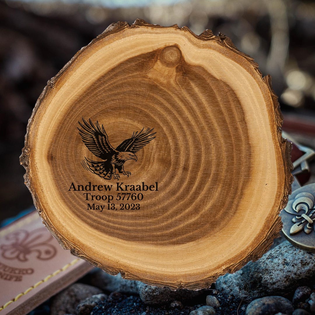 Eagle Personalized Guest Book, Court of Honor Guest Book, Natural Wood ...