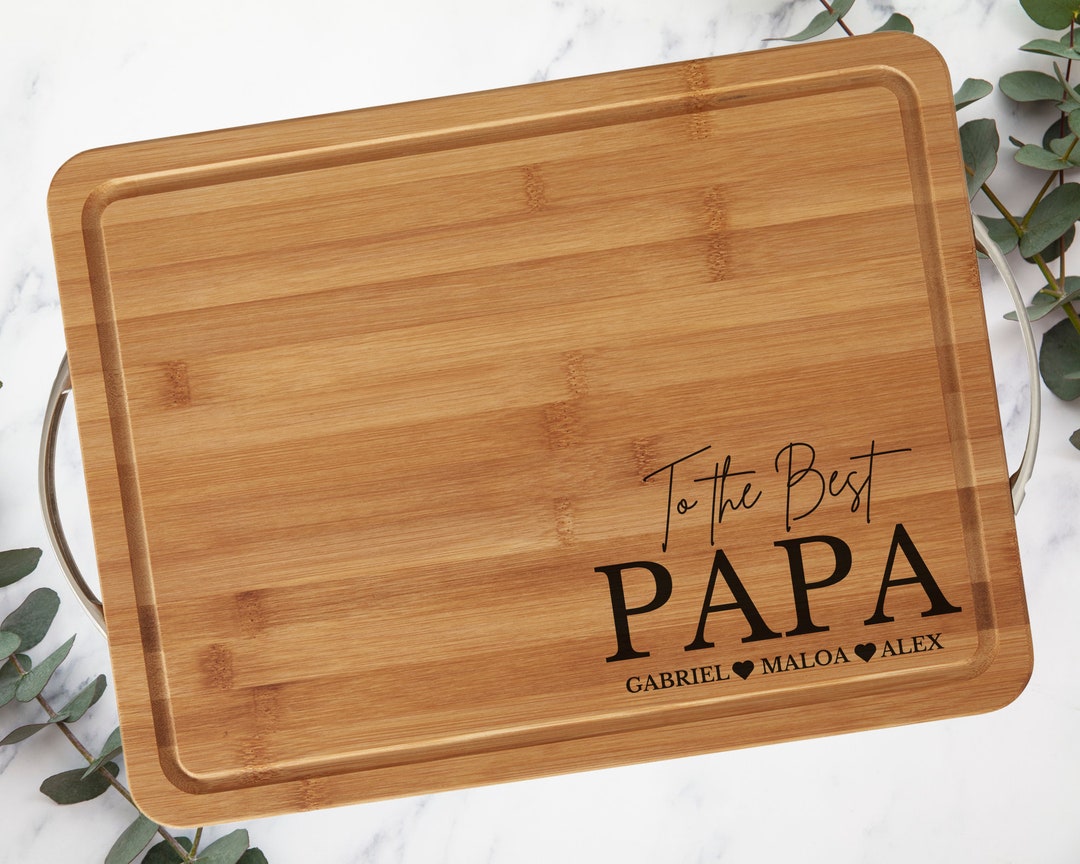 Papa Cutting Board, Grandpa Gift, Dad Cutting Board, Everything Tastes ...