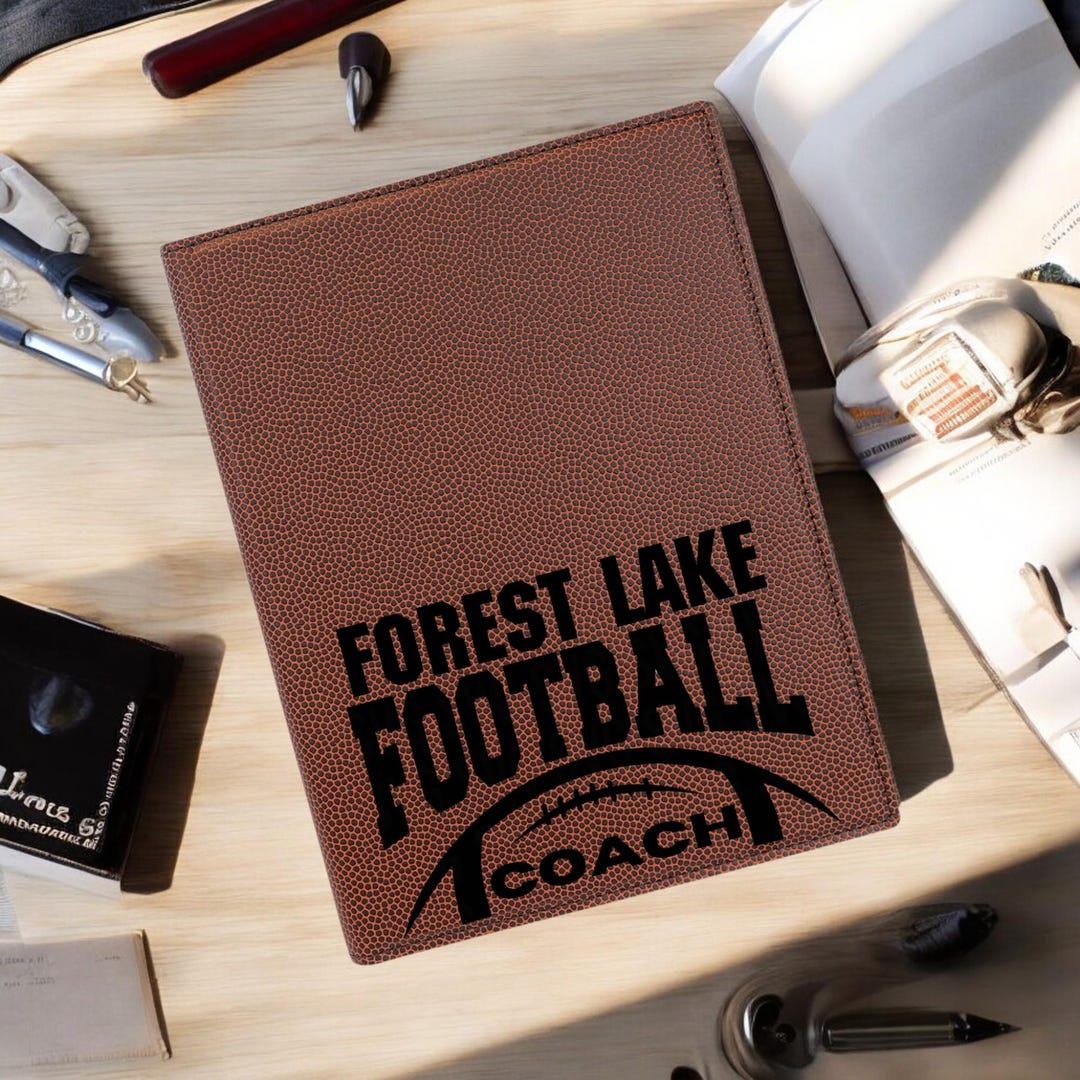 Custom Football Leather Portfolio, Custom Leather Notebook ...