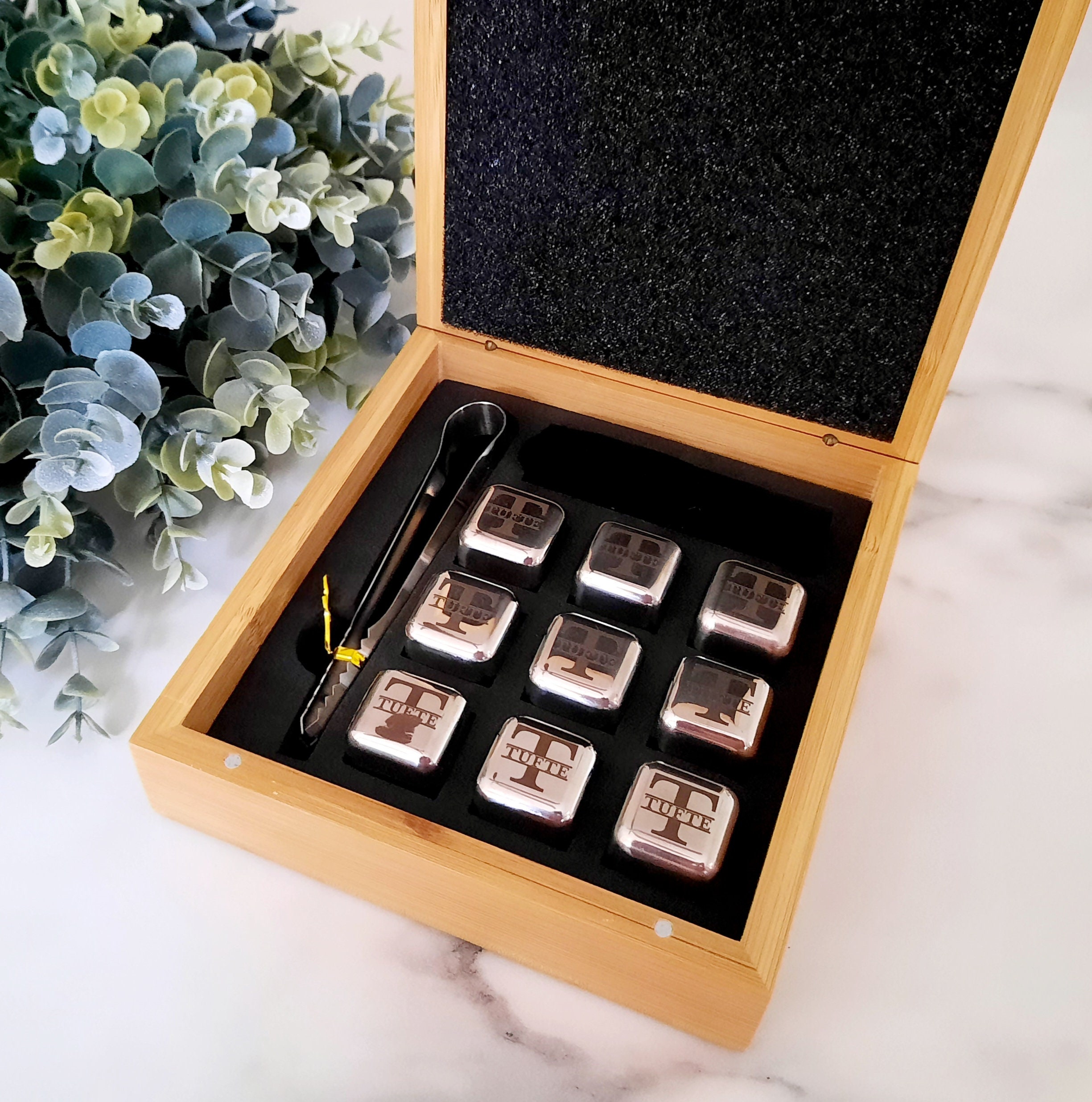Personalized Whiskey Stone Set Custom Whiskey Stone Chilling Etsy