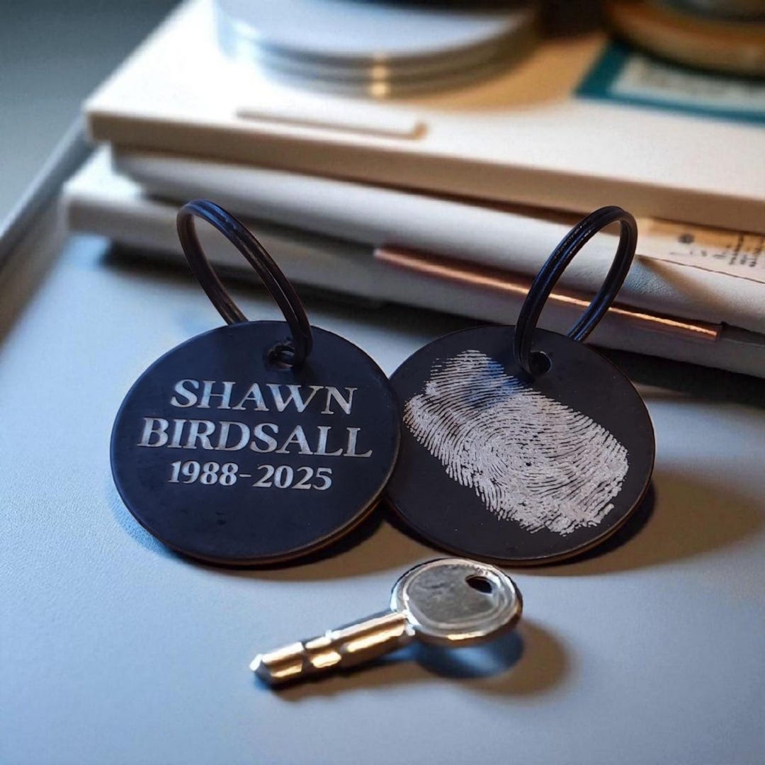 Personalized Memorial Keychain – Custom Text, Photo or Thumbprint ...
