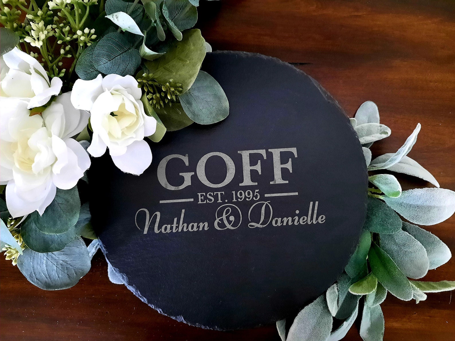 Personalized Slate Serving Board Monogrammed Appetizer Tray | Etsy