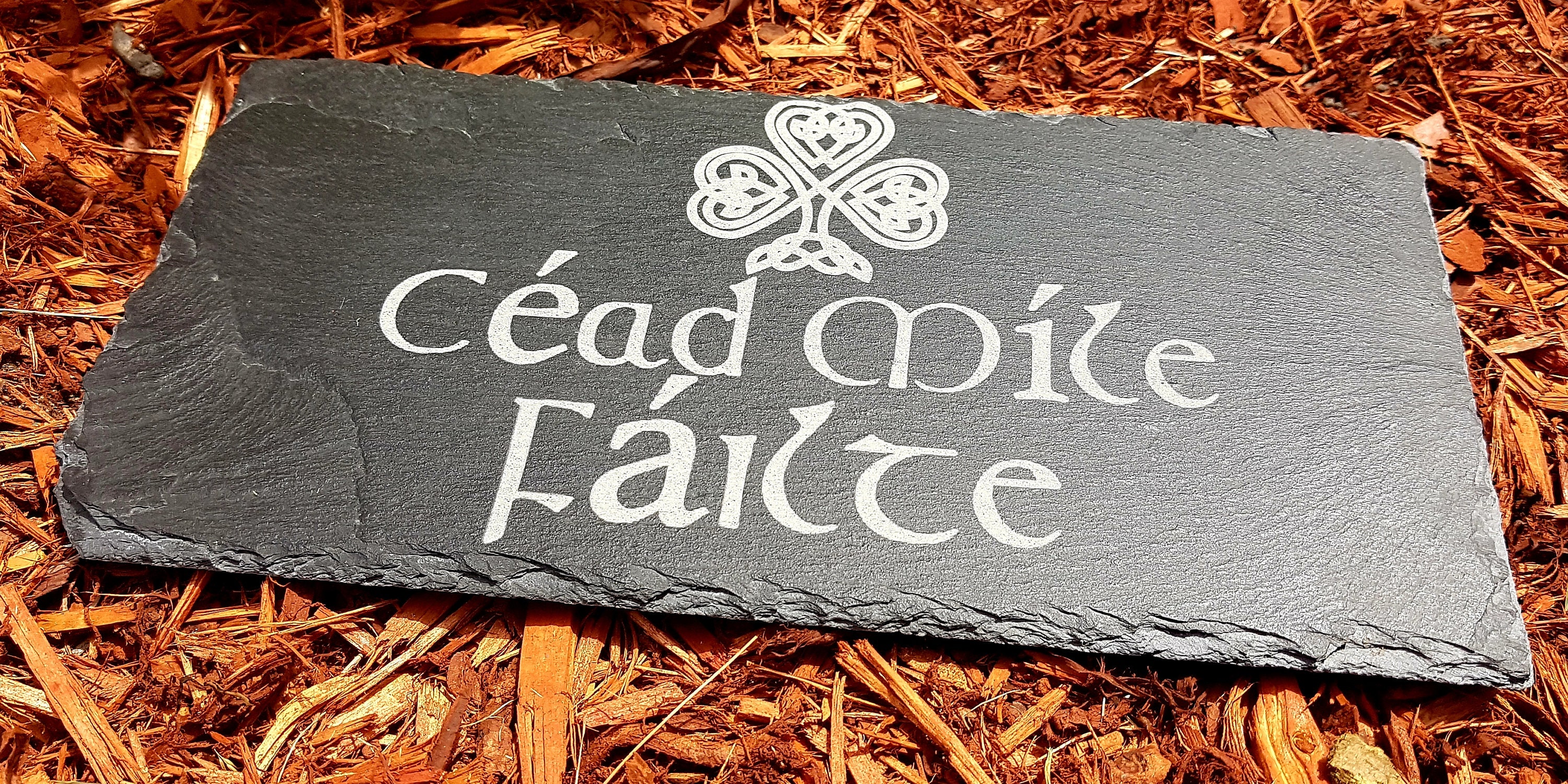 Irish Welcome Door Sign Cead Mile Failte Slate Door Hanger - Etsy