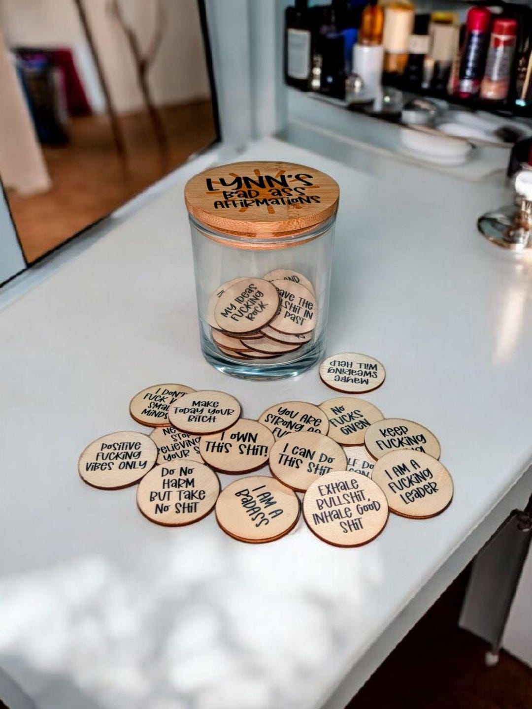 Personalized Sassy Swear Word Affirmation Tokens | Customizable Gift ...