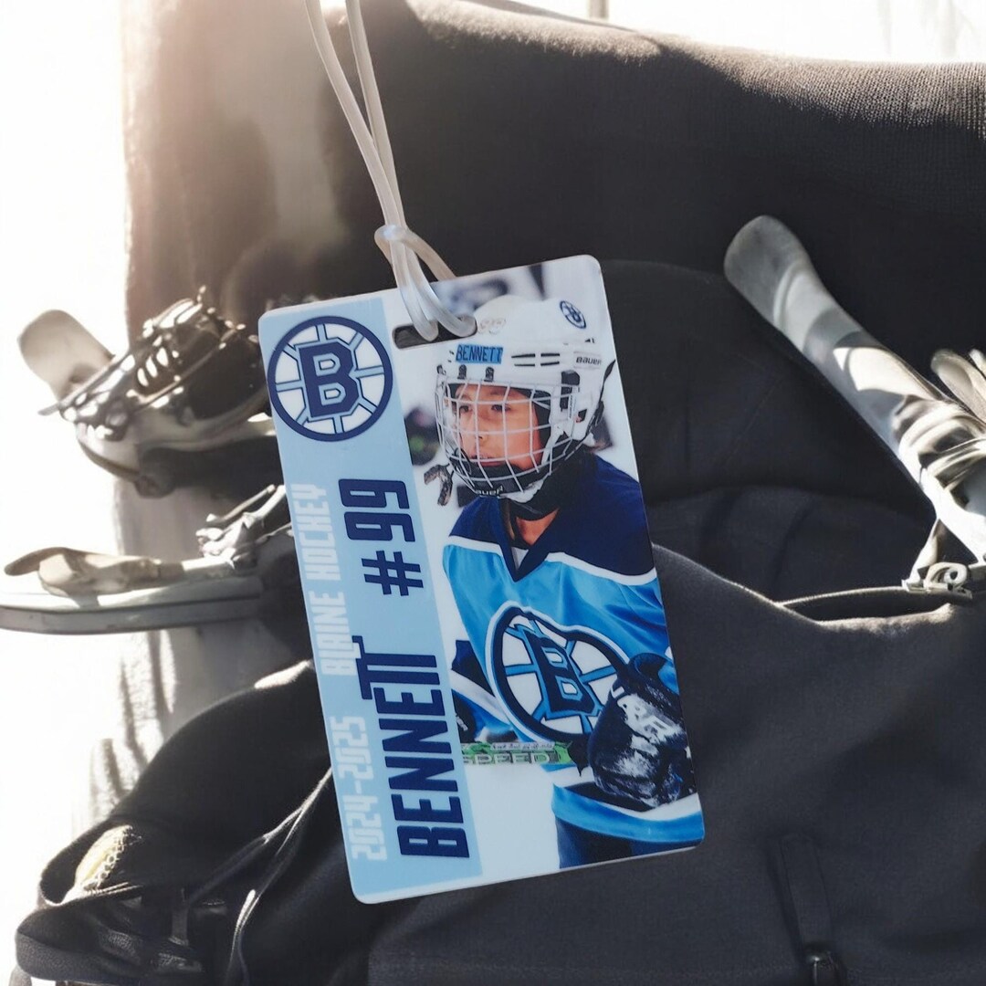 Sports Themed Bag Tag, Hockey Tag, Football Tag, Sports Name Tag ...