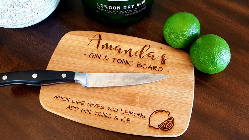 Personalized Drink Board Personalized Cocktail Board G & T - Etsy