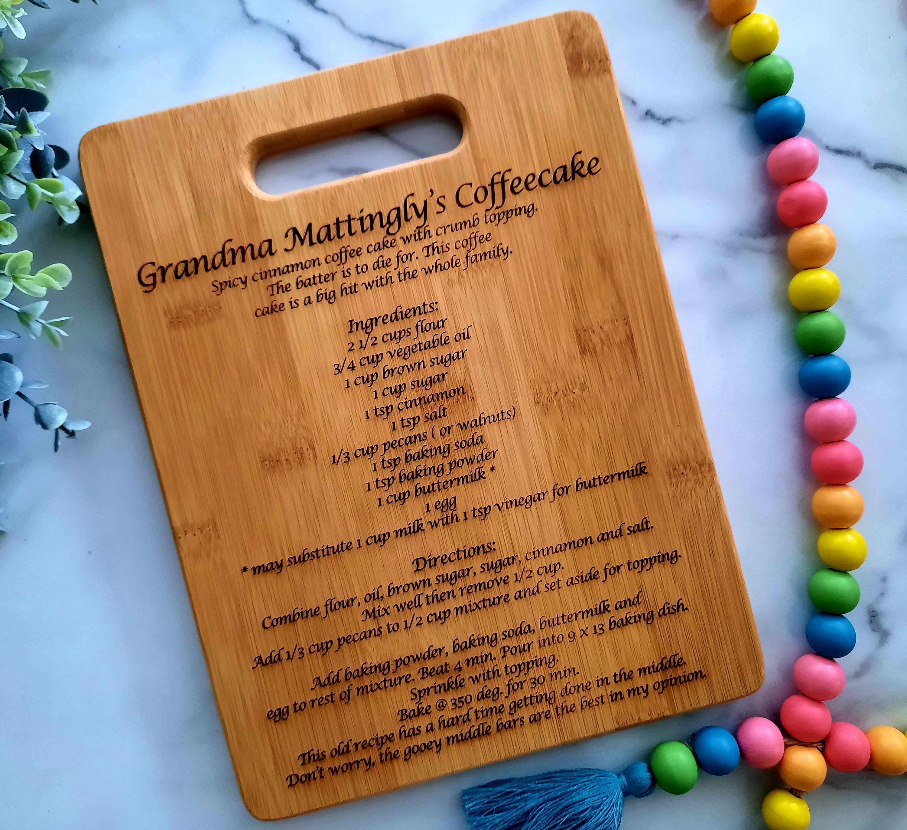 Personalized Recipe Cutting Board, Personalized Gift, Keepsake Gift ...