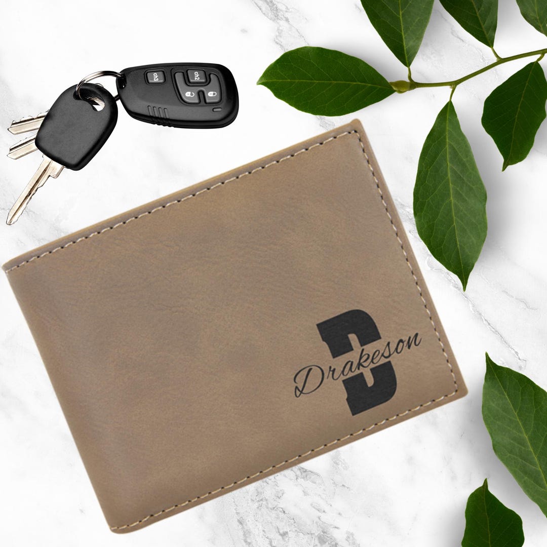 Personalized Bifold Wallet With RFID Protection - Custom Engraved Gift ...