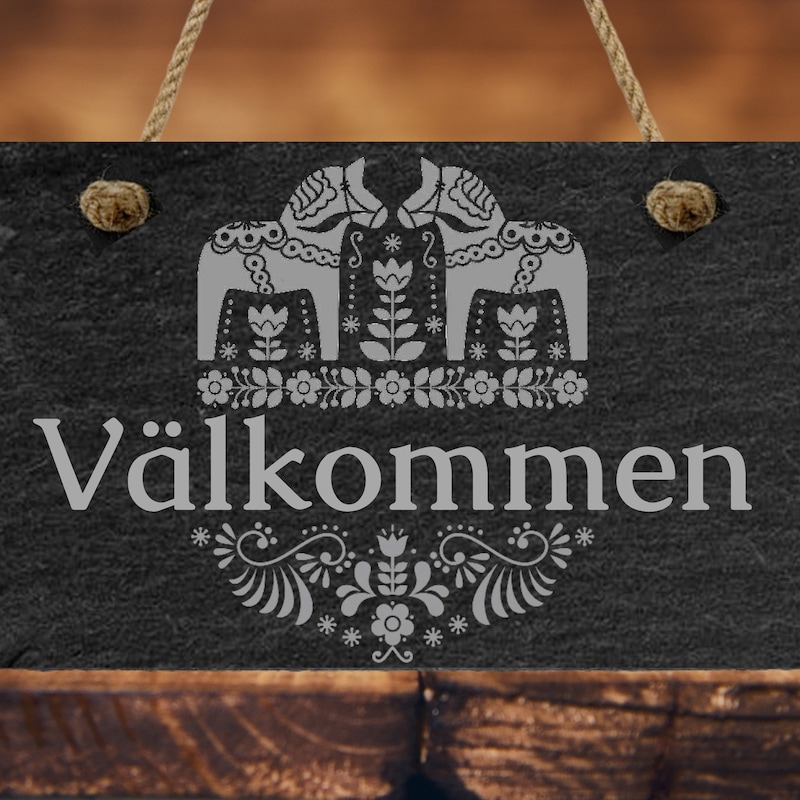 Swedish Welcome Door Sign - Etsy