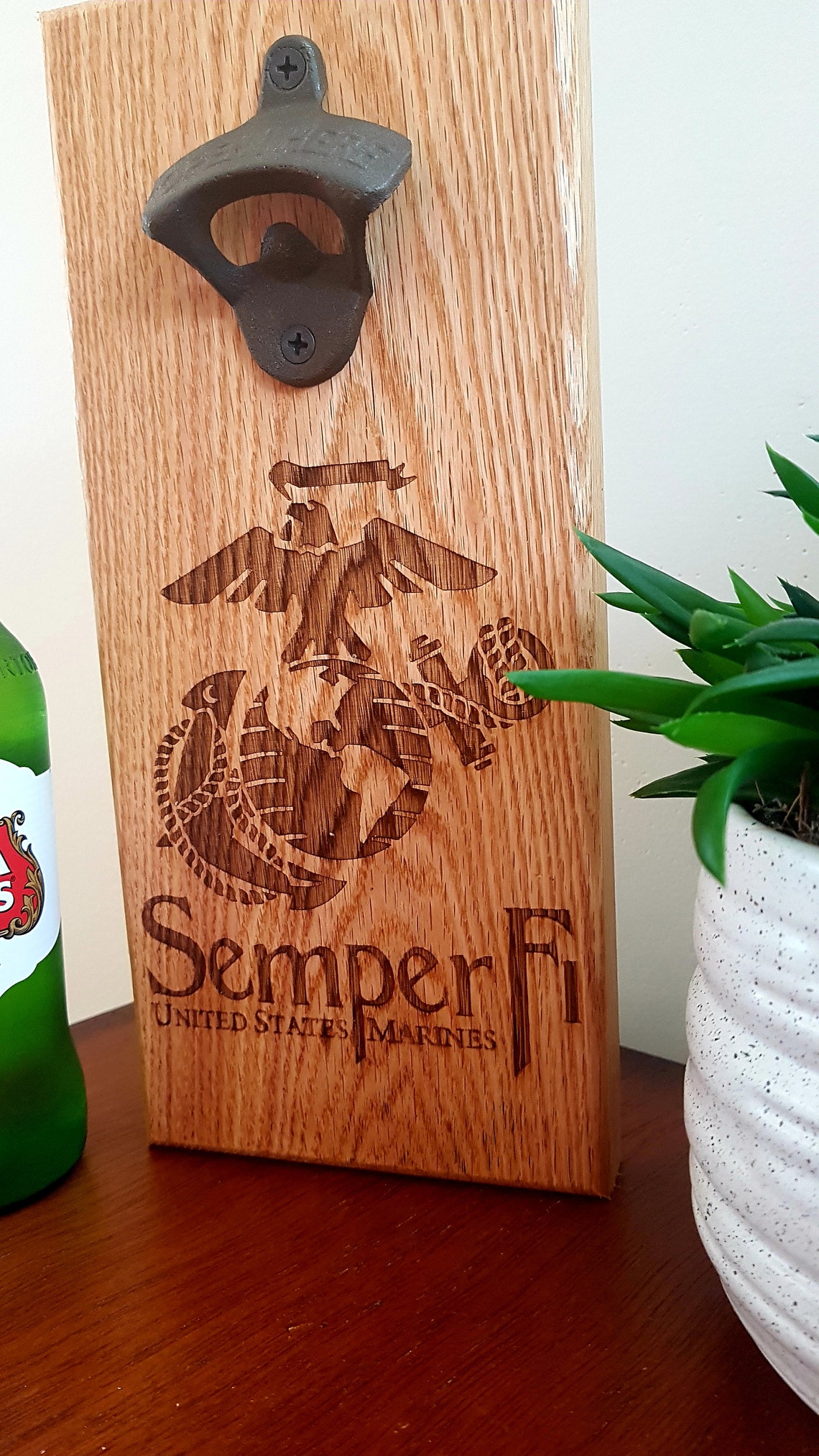 Marine Wall Mount Bottle Opener Semper Fi Wall Mount Bottle | Etsy