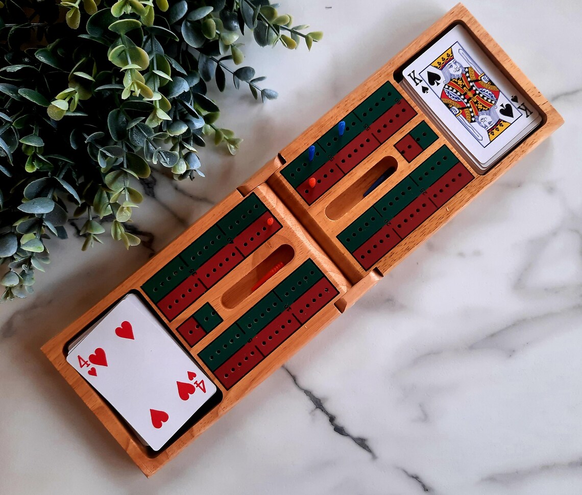 Personalized Cribbage Board, Wood Cribbage Game Gift Set, Men's Gift ...