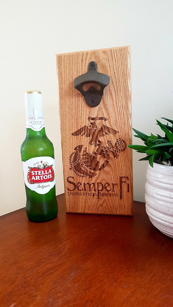 Marine Wall Mount Bottle Opener Semper Fi Wall Mount Bottle | Etsy