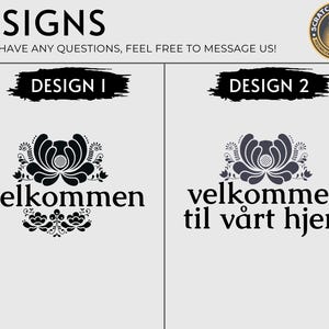 VELKOMMEN Door Sign, NORSK Slate Door Hanger, WELCOME, Rosemall Front ...