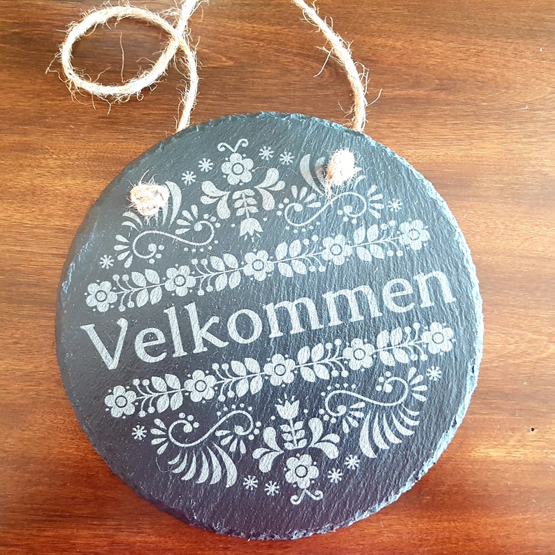 VALKOMMEN or VELKOMMEN Door Sign Door Hanger WELCOME Front - Etsy