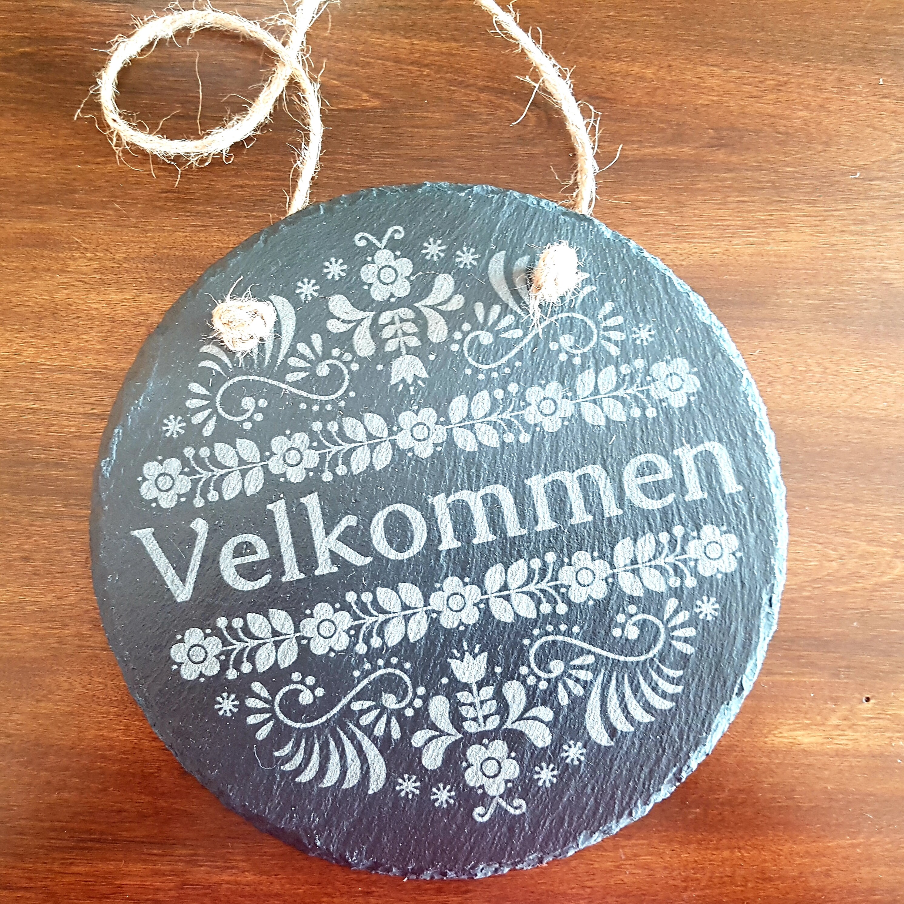 VALKOMMEN or VELKOMMEN Door Sign, Door Hanger, WELCOME, Front Door ...