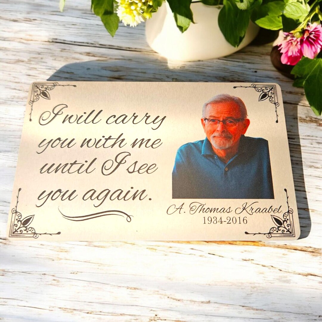 Personalized Memorial Wallet Photo Card Insert: A Heartfelt Keepsake to ...