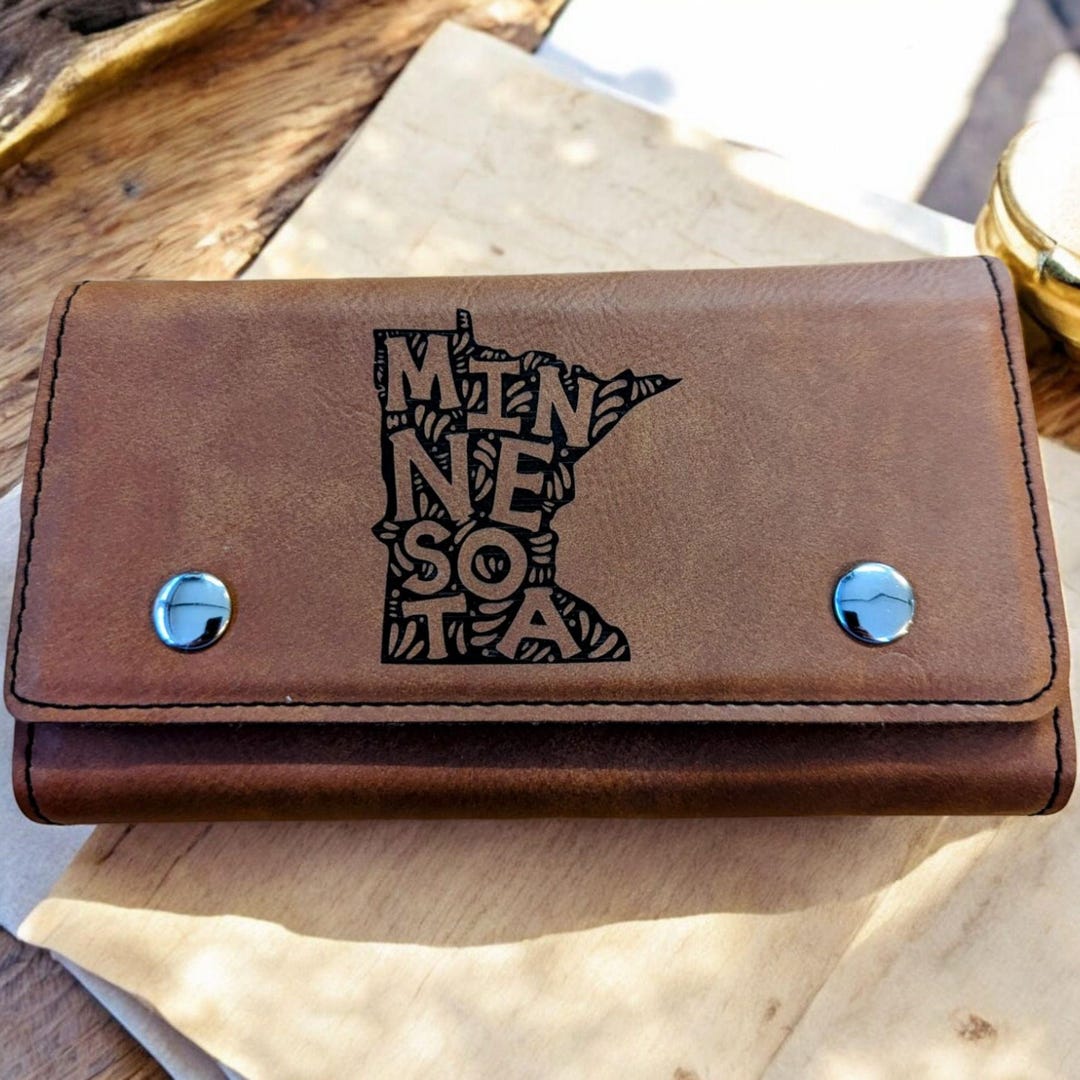 Minnesota Personalized Deck of Cards Holder, Leather Card Case for ...