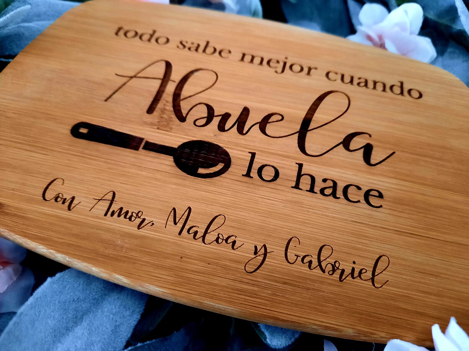 Spanish Cutting Board Abuela Gift Everything Tastes Better - Etsy