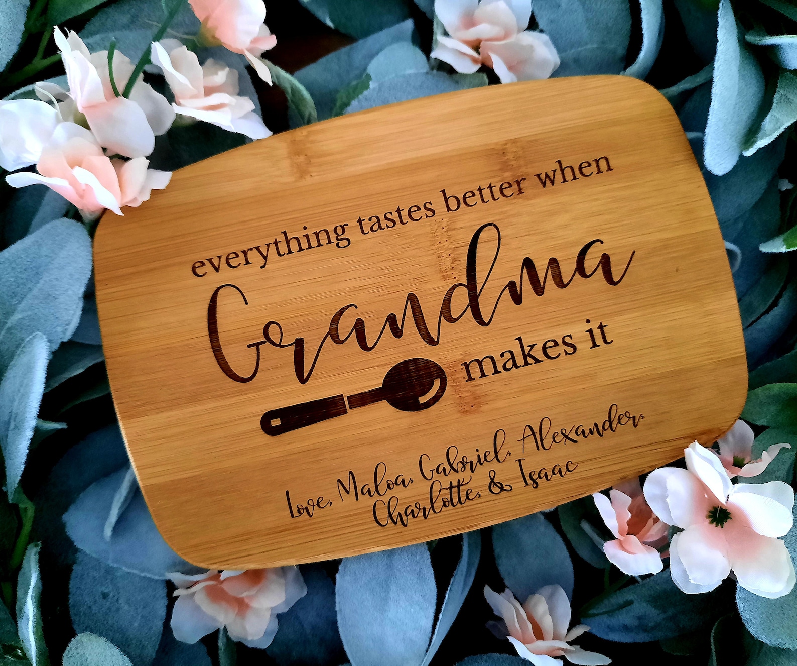 Spanish Cutting Board Abuela Gift Everything Tastes Better - Etsy