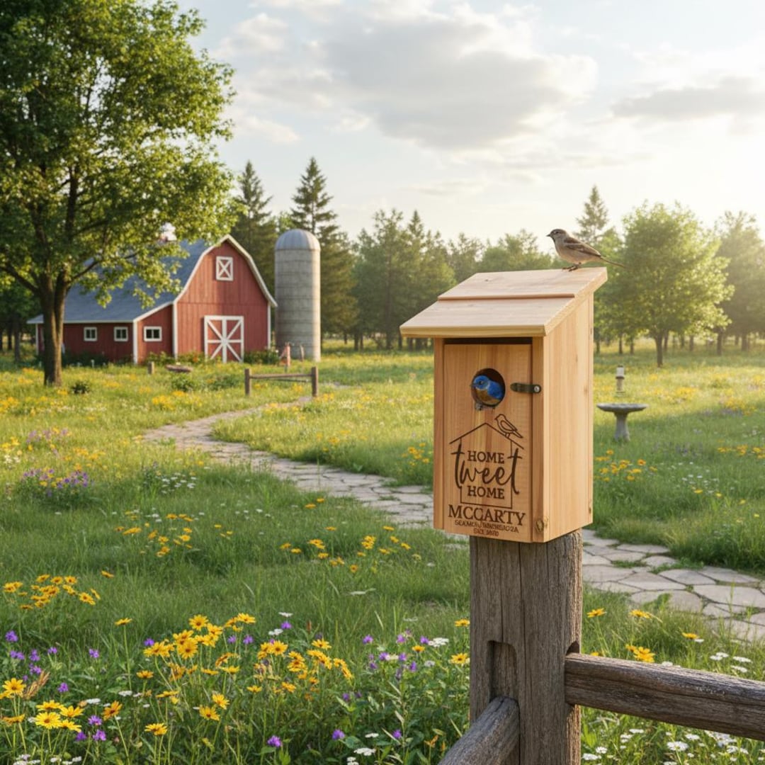 Personalized Bird House, Custom Cedar Bird House, Unique Closing Gift ...