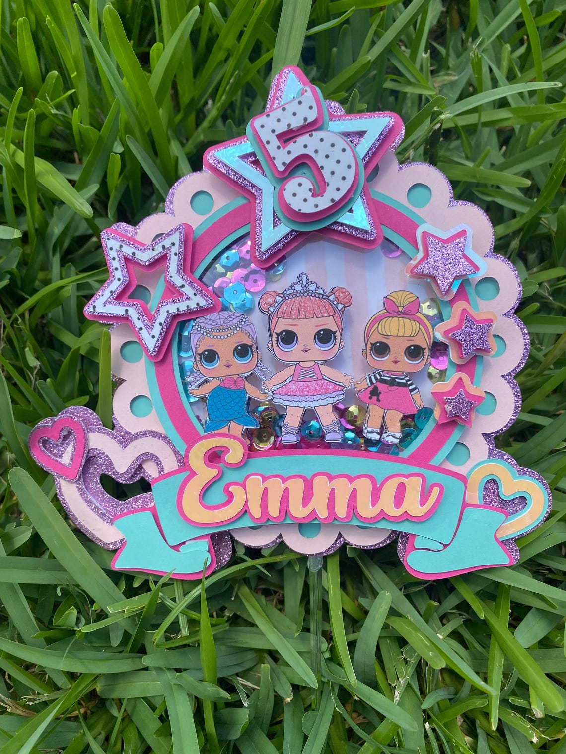 Doll Cake Topper, Girl Birthday, Girl Cake Topper, Shaker Cake Topper ...