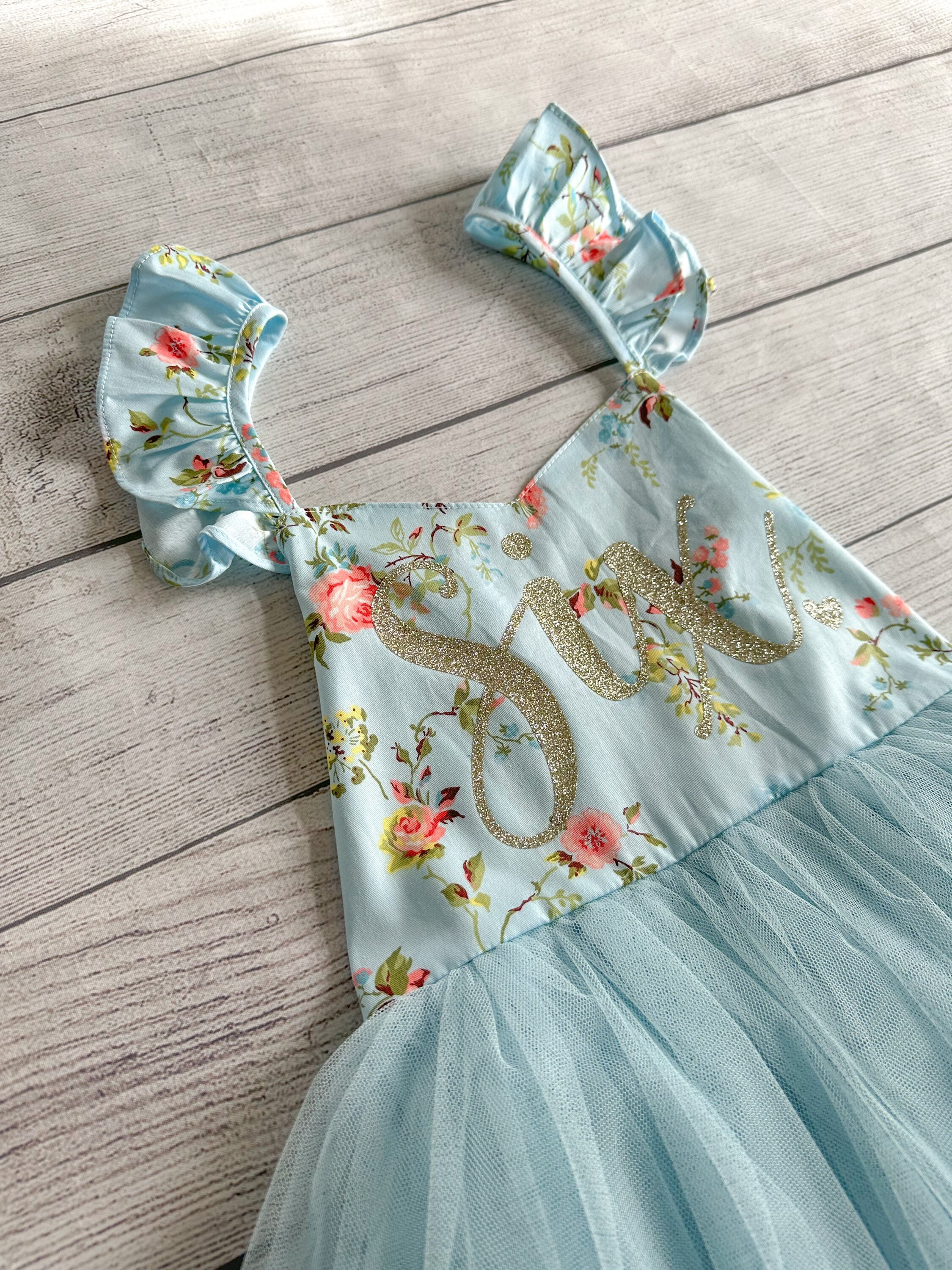 6th Blue Birthday Dress Birthday Outfit Flower Girl Dress - Etsy