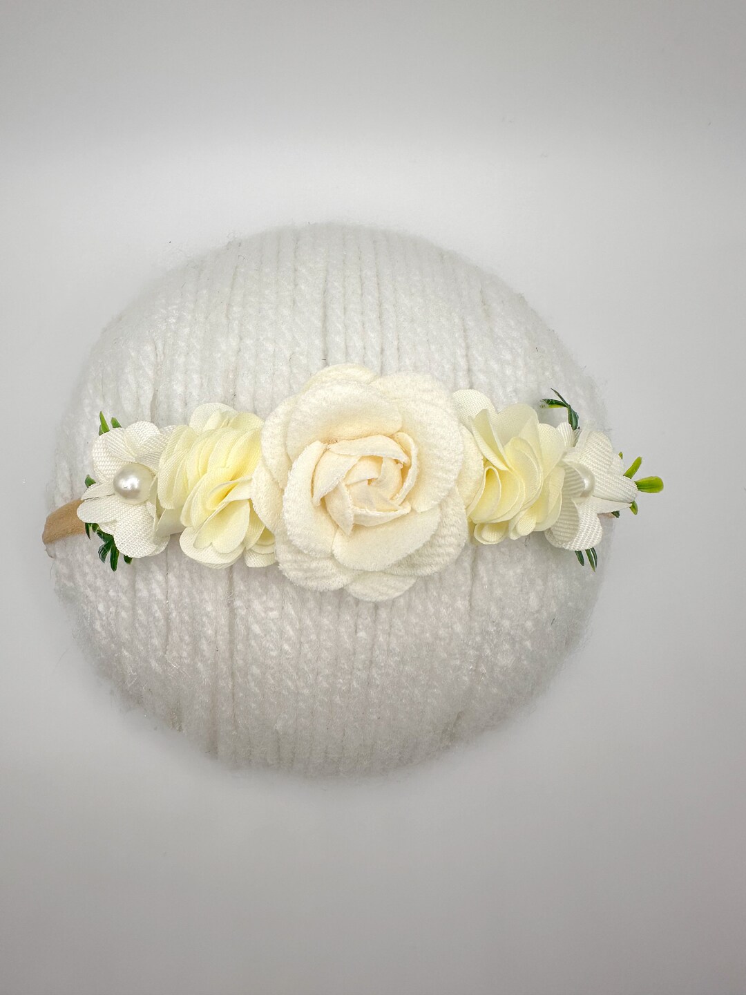 Gorgeous White Cream Floral Headbands, Baby Wreath, Infant Headband ...