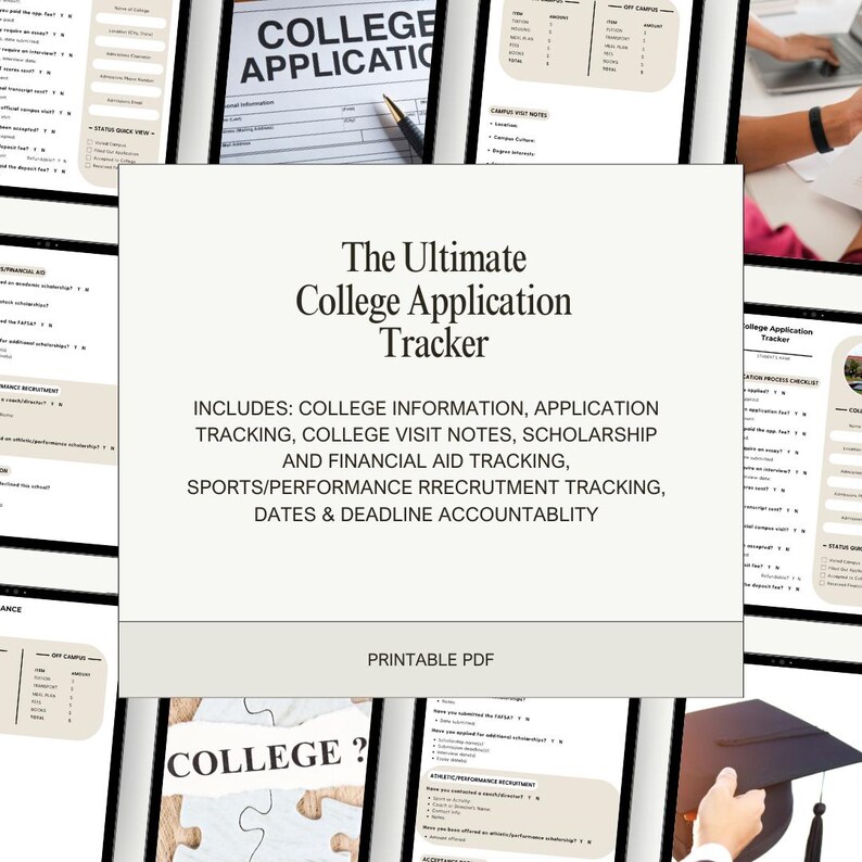College Application Tracker - Etsy