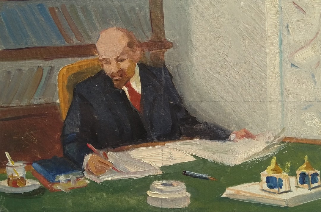 Lenin at Work /male Figure /portrait of a Boy / Soviet Male Art / Fine ...