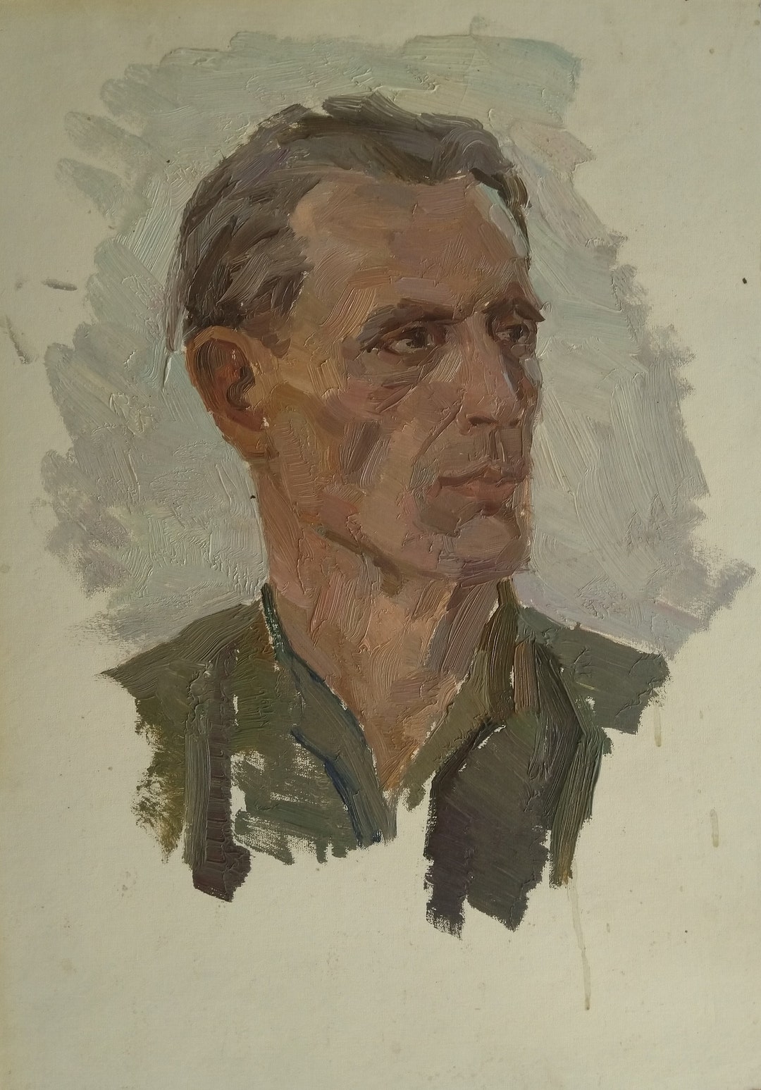 Portrait of a Man /male Figure /portrait of a Boy / Soviet Male Art ...