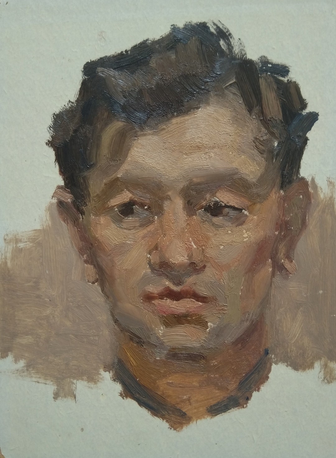 Portrait of a Man /male Figure /portrait of a Boy / Soviet Male Art ...